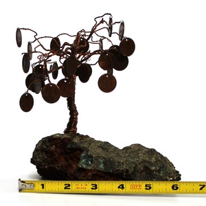 Vintage Copper Wire Tree Sculpture W/copper Pennies on Copper Ore Rock ...