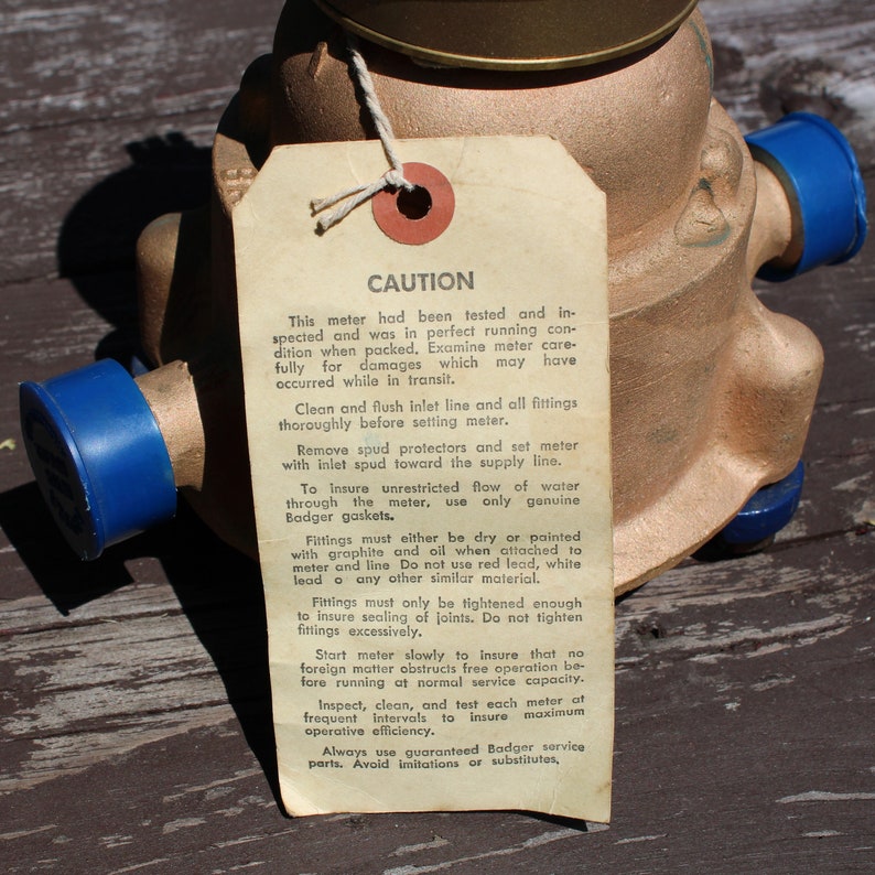 Vintage BADGER Brass Water Flow Meter 5/8 With EASY-READ Dial - New! - Etsy