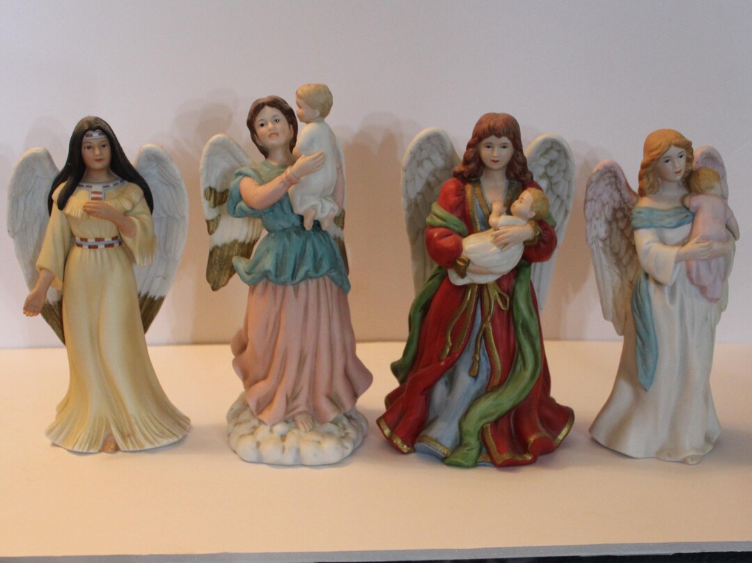 Vintage Homco Angel Figurines Lot of Four - Etsy