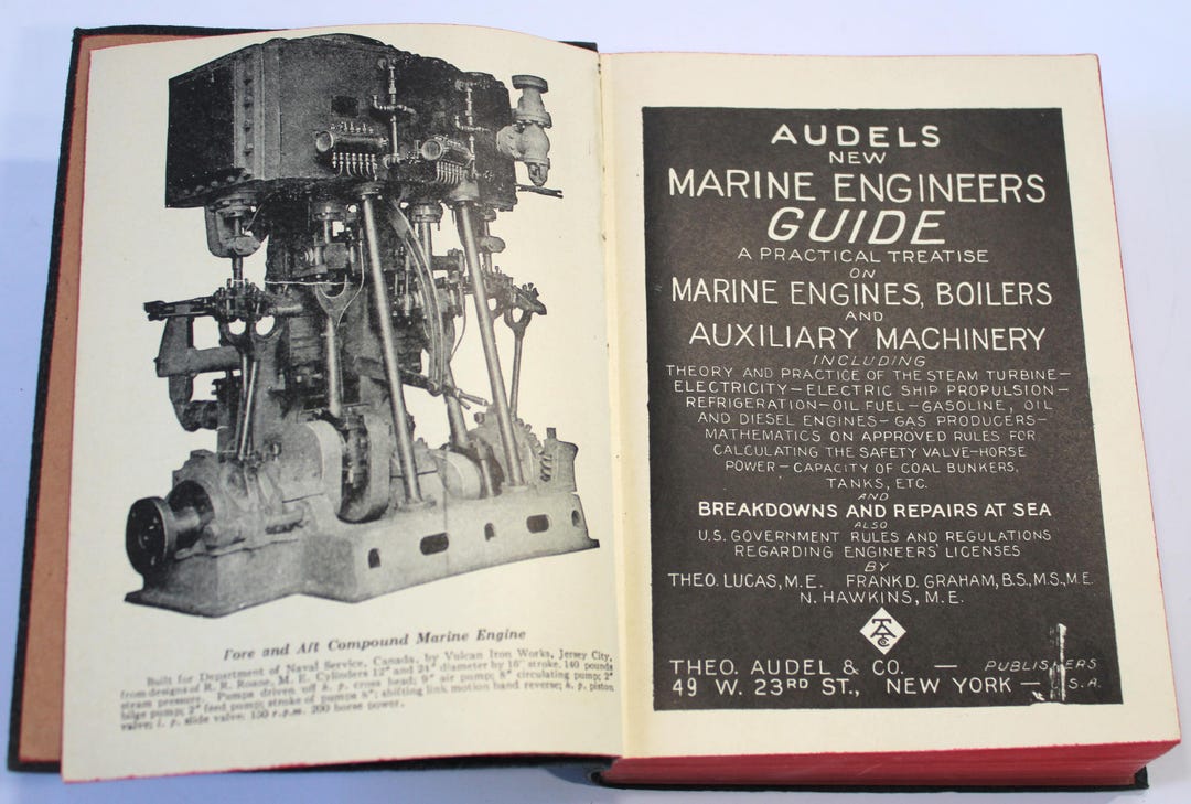 AUDELS New Marine Engineers Guide (leather, 1943) Theo. Audel & Co. - Etsy
