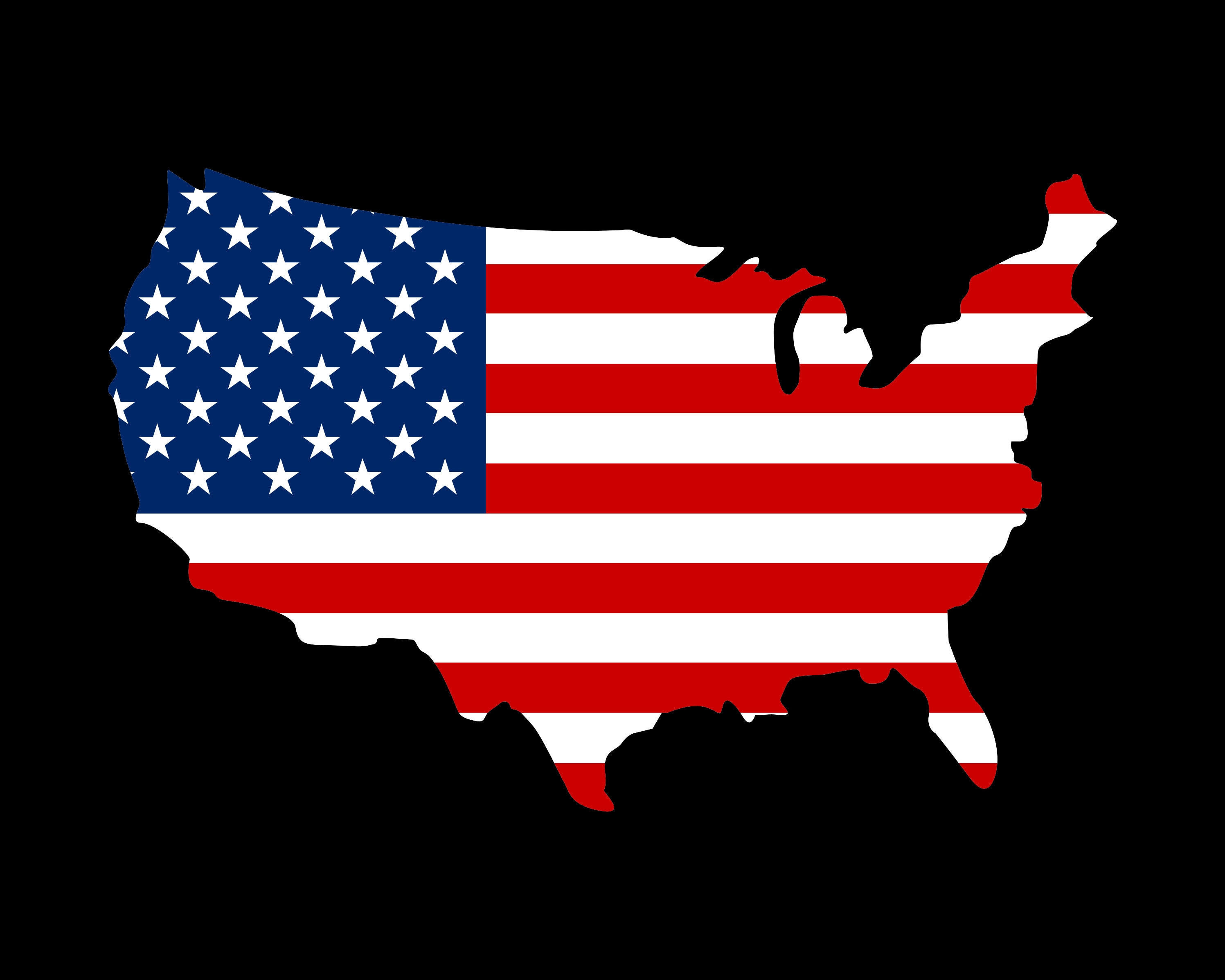 Usa Map With Flag