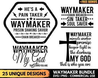 Waymaker PNG Miracle Worker SVG Downloadable Vinyl Cut Scan - Etsy