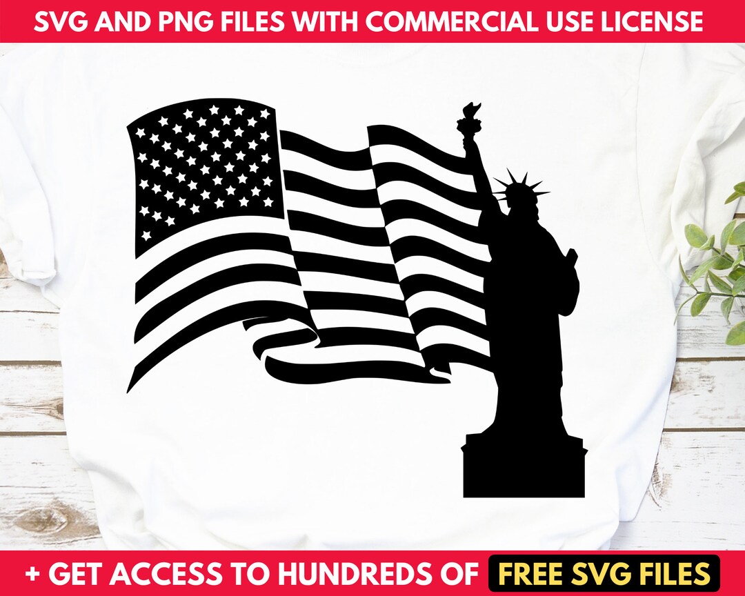 Statue of Liberty SVG File USA Flag US American Flag Svg Png - Etsy