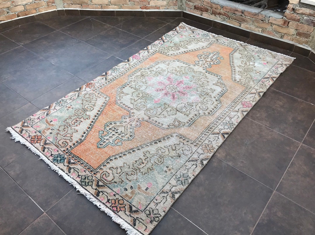 4x7 Area Rug, Turkish Rug, Vintage Rug, Turkish Vintage Rug, Pink ...