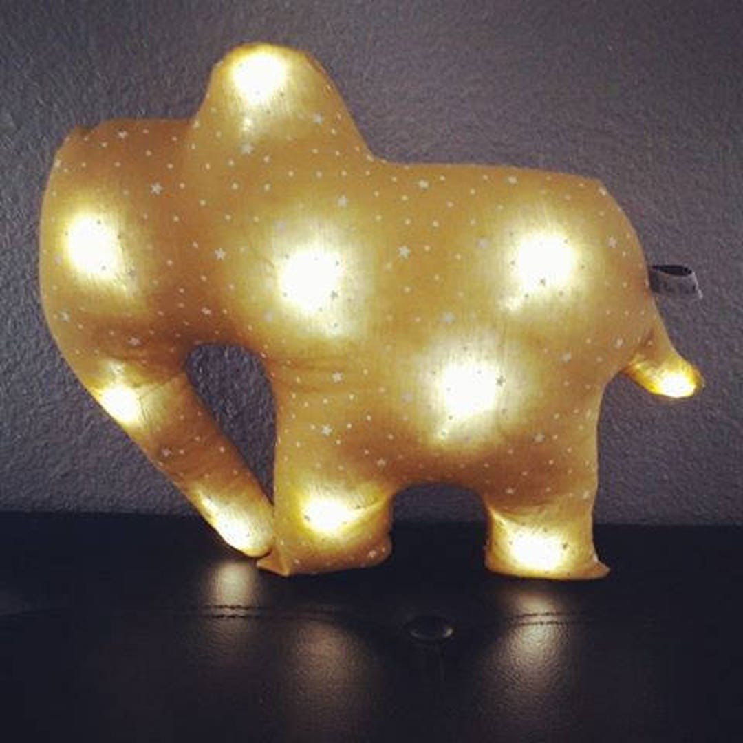 Baby Elephant Mustard Star Shape Decoration Nightlight - Etsy