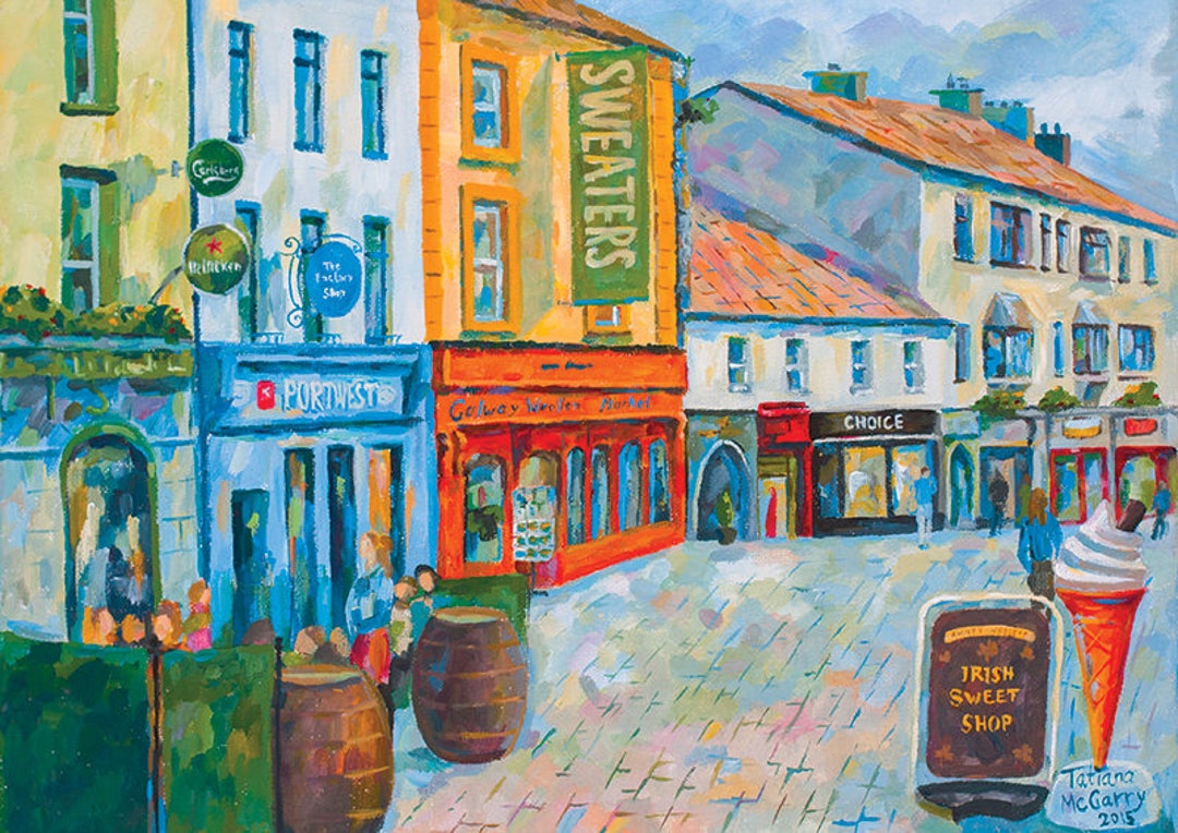 Galway Painting. Print of Painting. Ireland, Irish Art. Hight Street ...