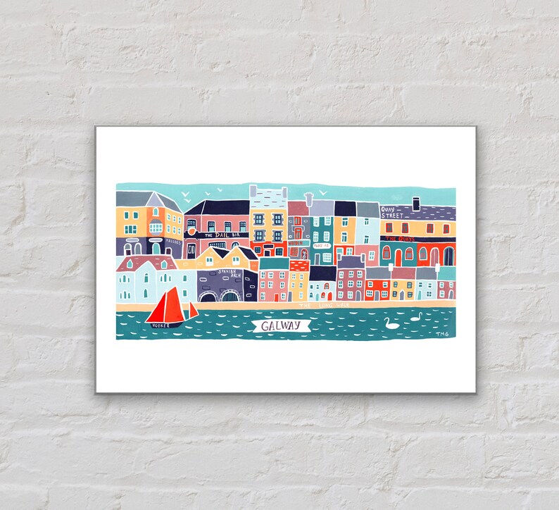 Galway City Illustration Print, Local Artist Art - Etsy
