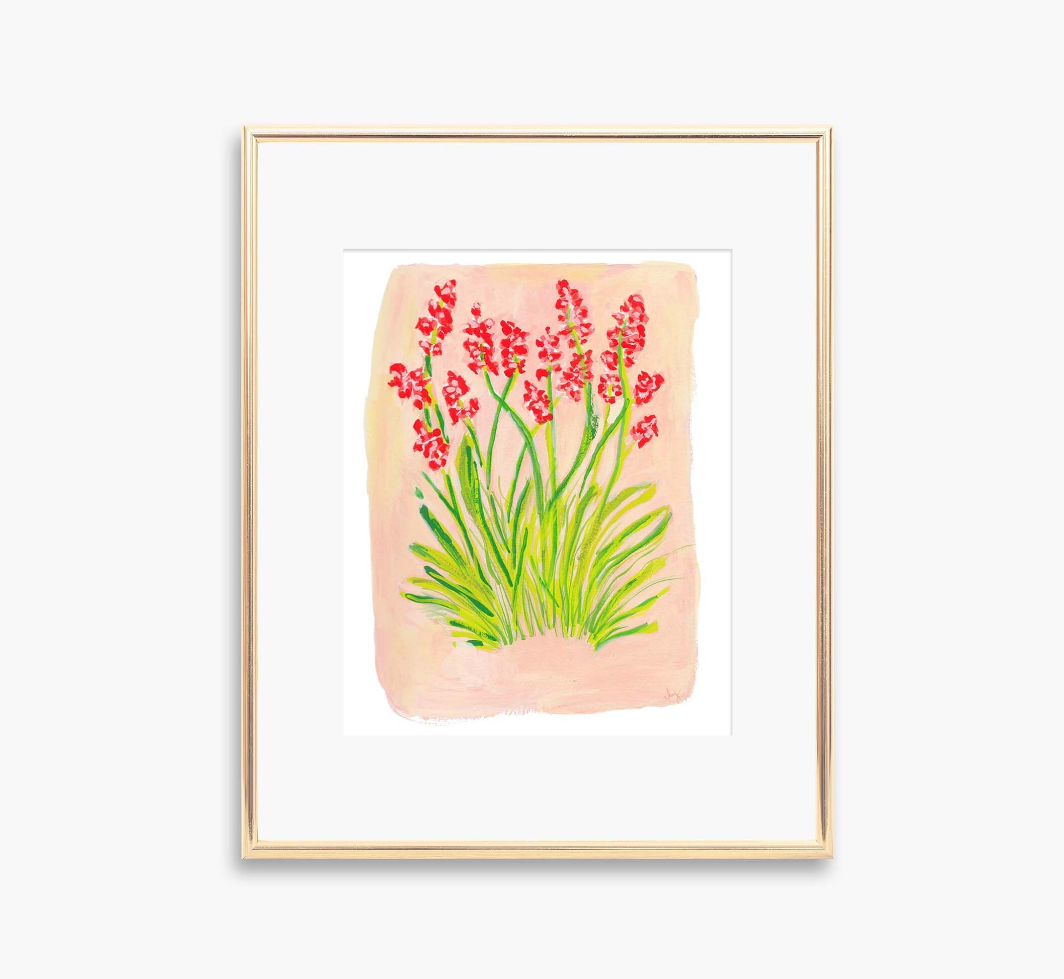 Red Yucca Art Print | Nature Wall Art | Yucca Painting | Botanical Art ...