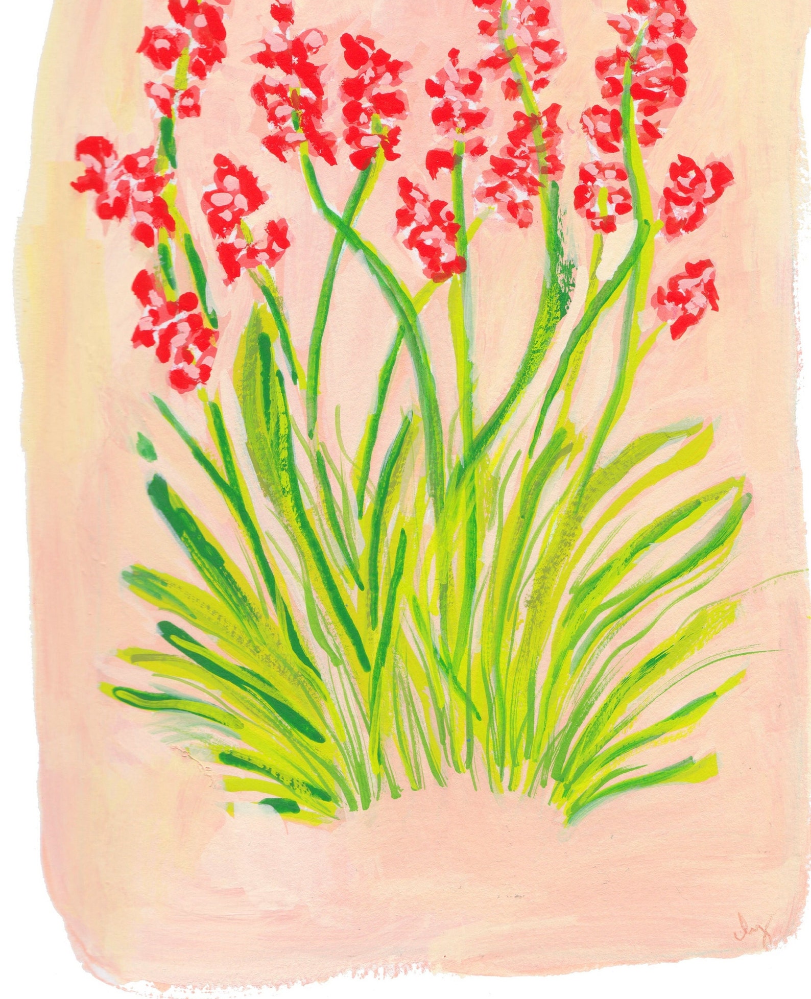 Red Yucca Art Print | Nature Wall Art | Yucca Painting | Botanical Art ...