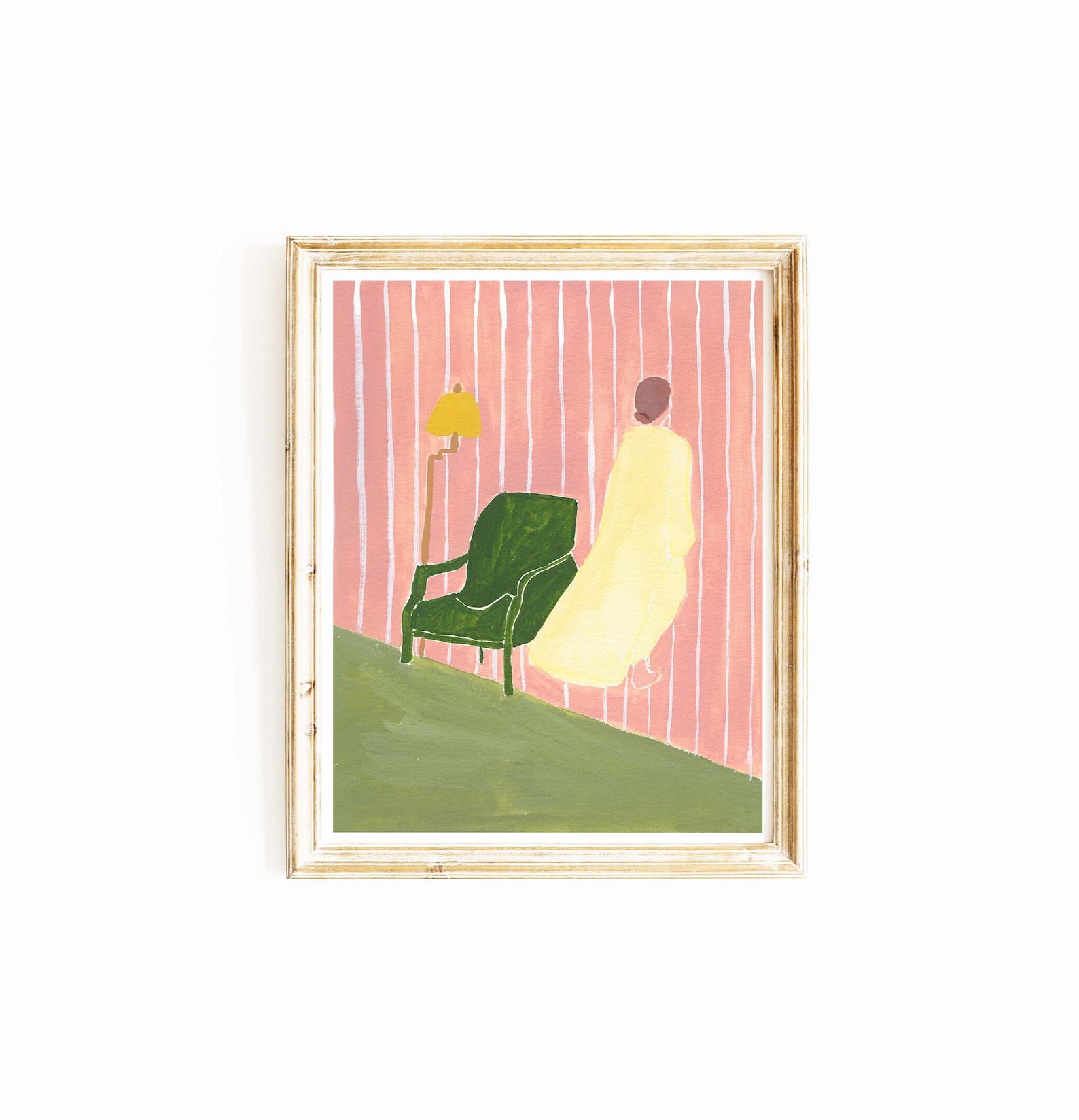 Lady Painting Wall Art | Woman in Robe Painting | Wall Decor | Gouache ...