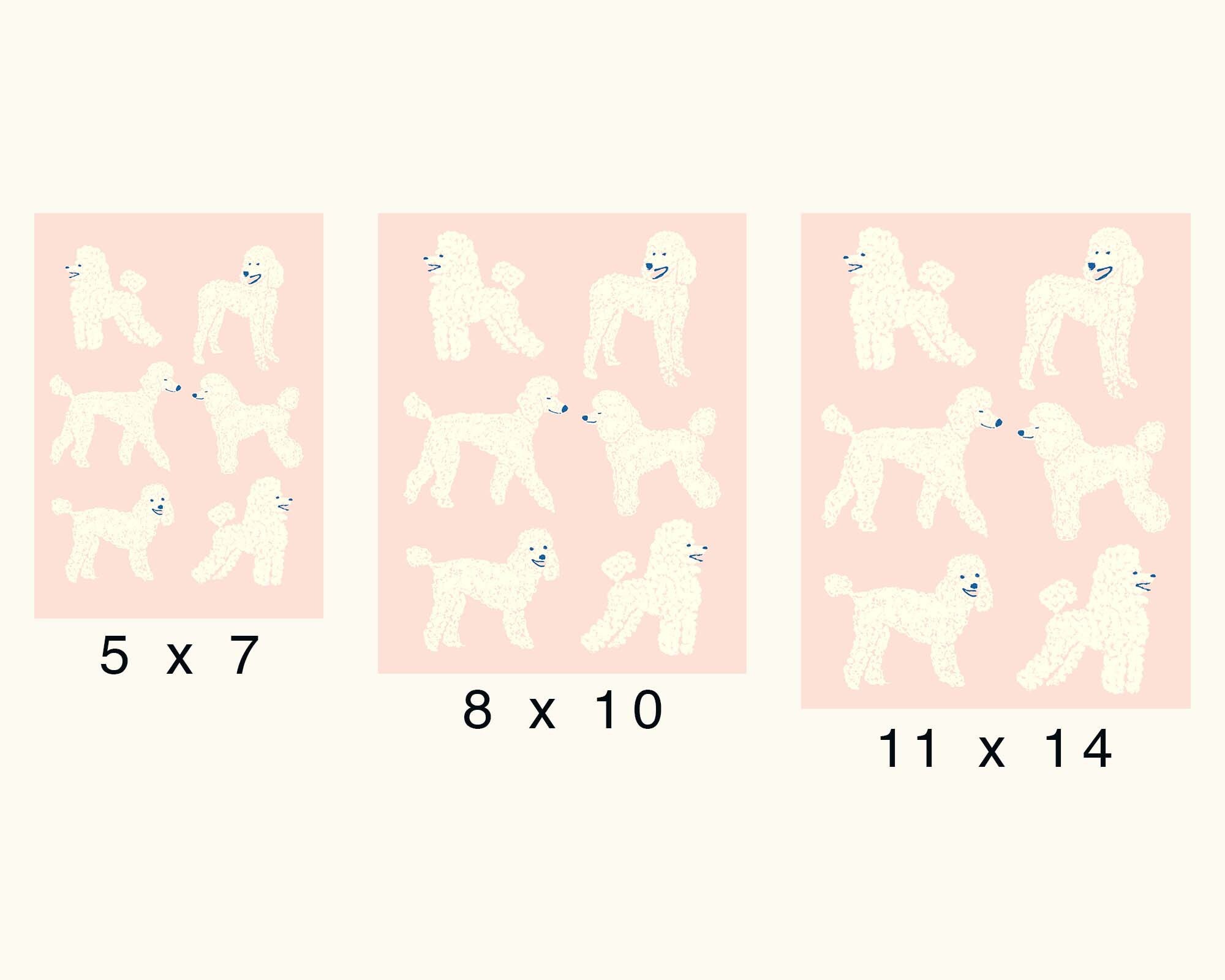Printable Art Fluffy Poodles Art Print, Home Decor, Hand Drawn Textured ...