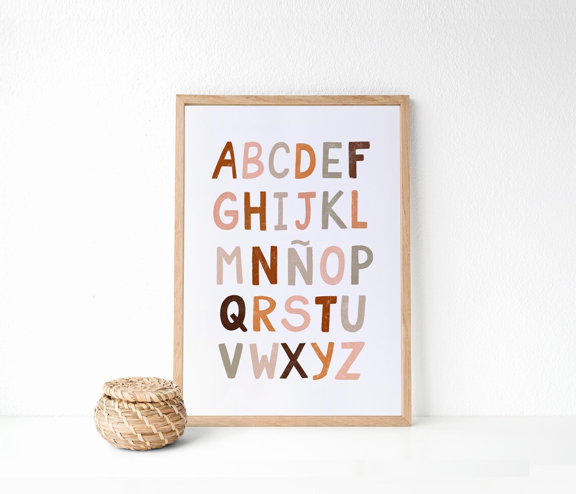Alphabet Print: Educational Poster Spanish Classroom Decor - Etsy