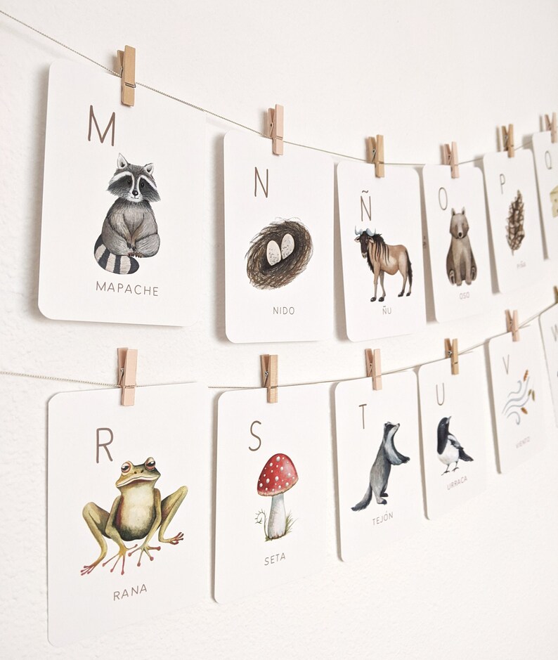 Alphabet Set With Animals From the Forest A to Z Spanish - Etsy