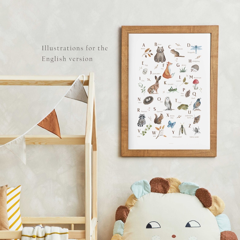 Alphabet Set With Animals From the Forest A to Z Spanish - Etsy