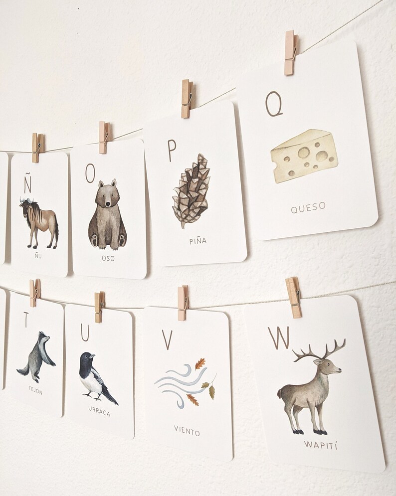 Alphabet Set With Animals From the Forest A to Z Spanish - Etsy