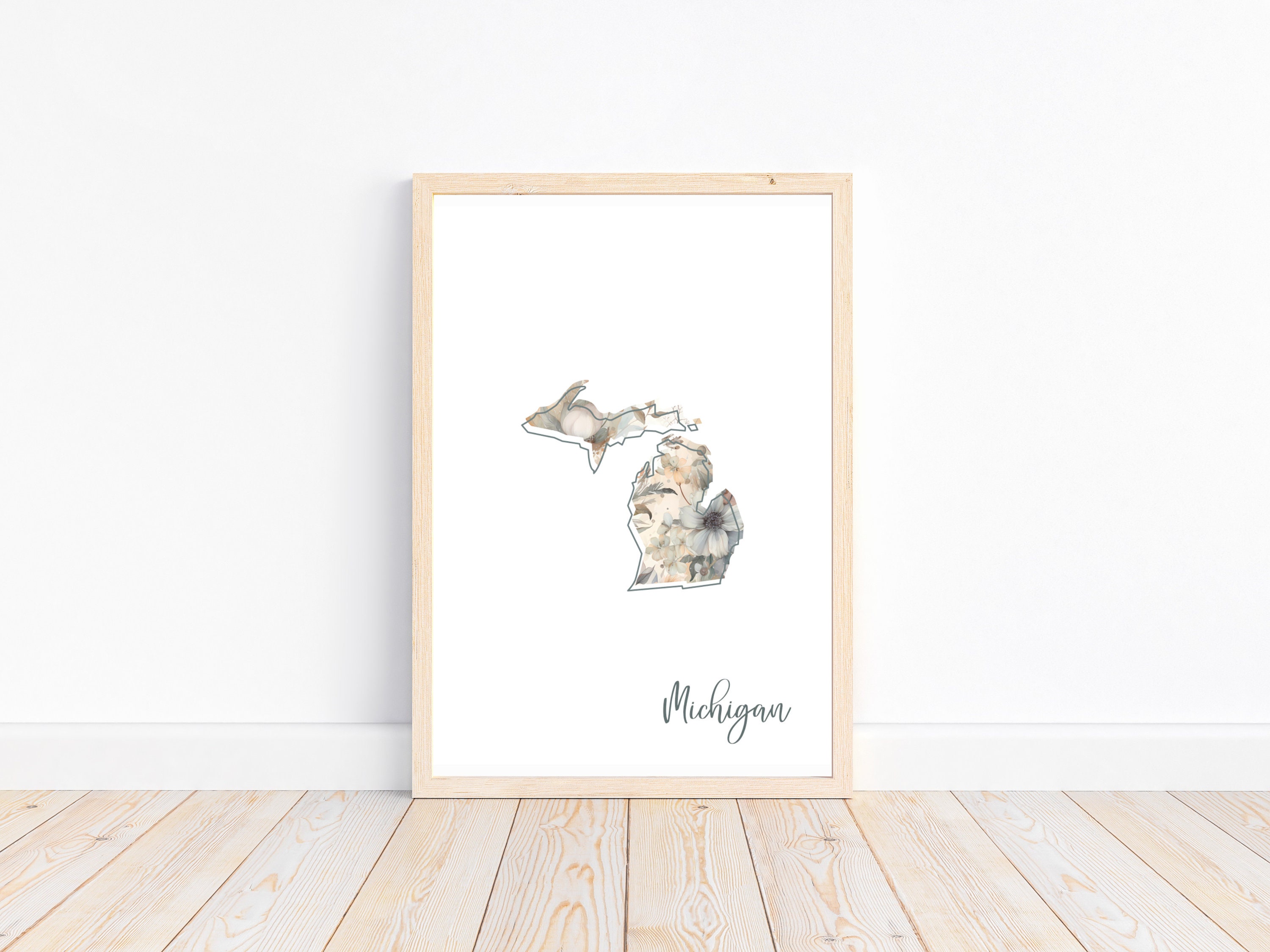 Michigan Digital Art Print for Wall Art Downloadable Print for Michigan ...