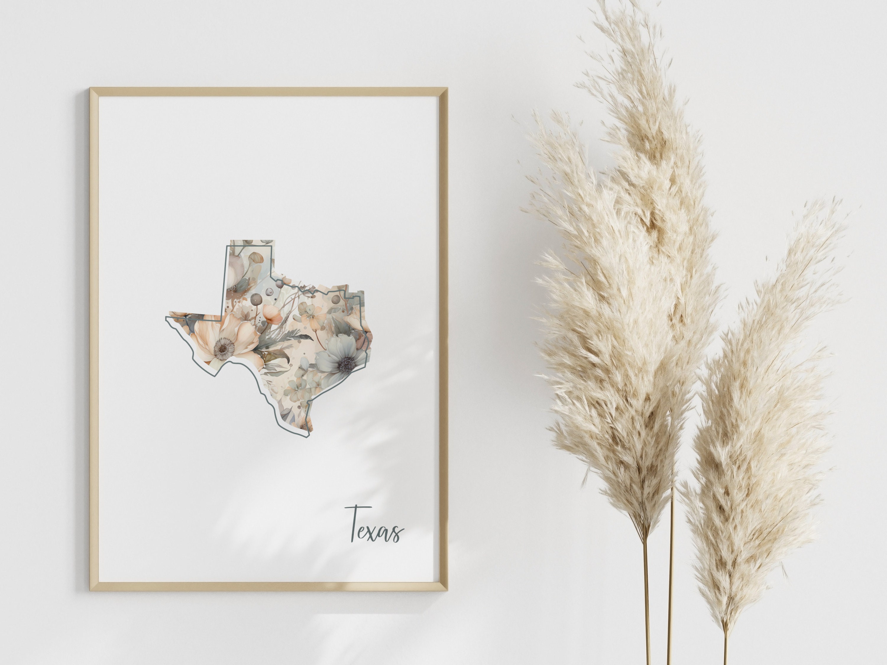 Texas Digital Art Print for Wall Art Downloadable Print Texas State ...