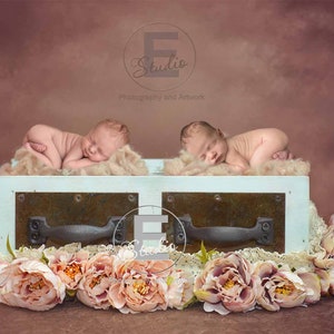 Twins Newborn Backdrop, 2 Babies Digital Template, Couple of Kids Photo ...