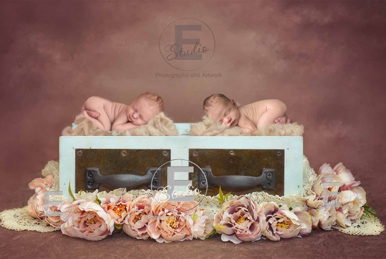 Twins Newborn Backdrop, 2 Babies Digital Template, Couple of Kids Photo ...