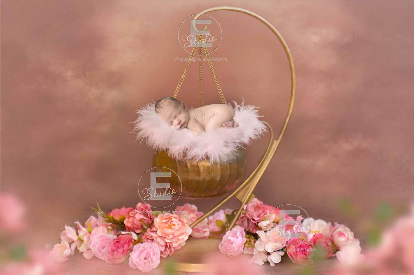 Newborn Digital Backdrop, Floral Baby Background, Artistic Toddler ...