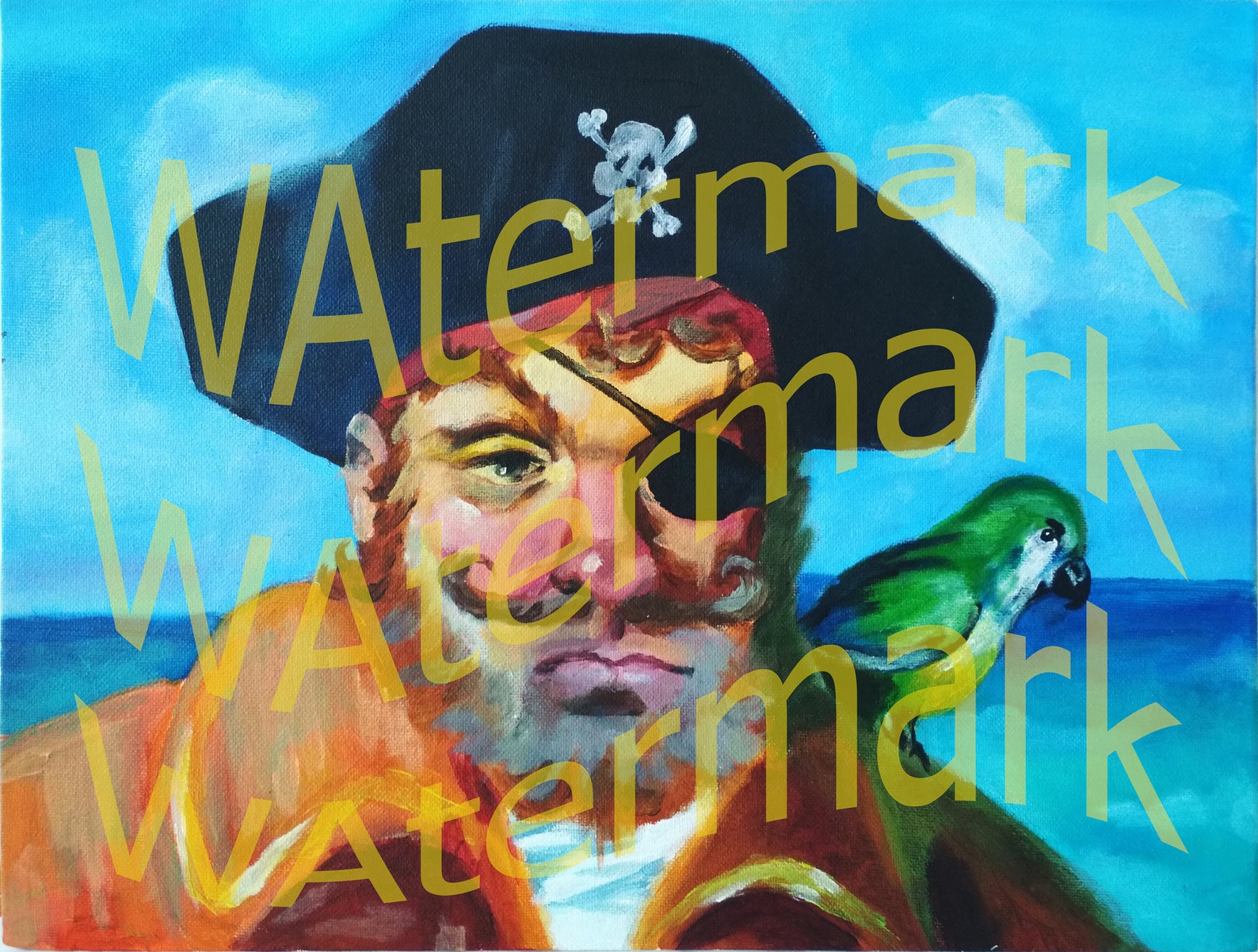 Sponge Bob Captain Print Paint Digital Art Download File | Etsy