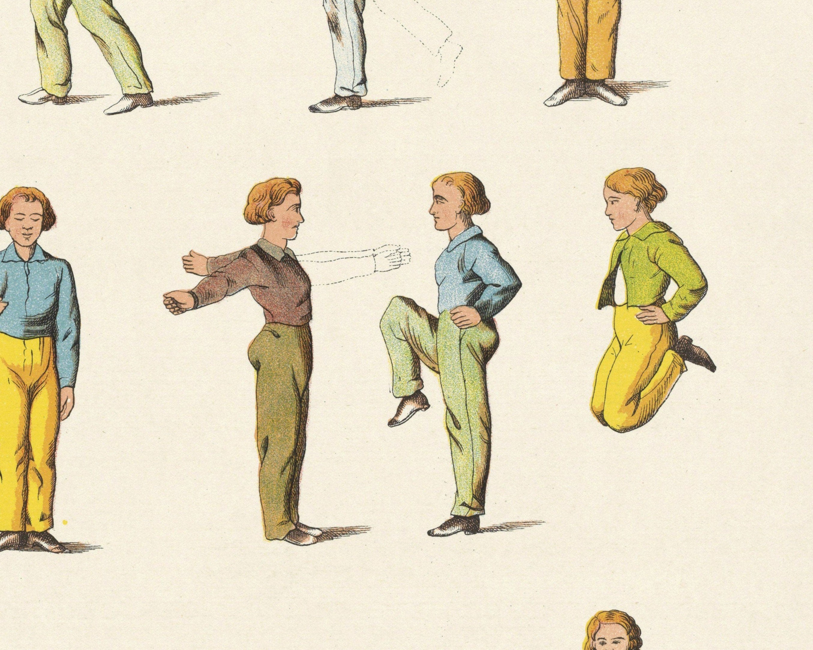 Vintage Exercise Art | Workout Room Wall Decor | Athlete or Gym Teacher ...