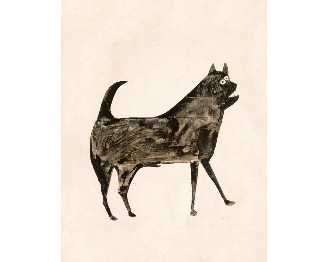 Bill Traylor Americana Art | Black Dog | Animal Folk Art | African ...