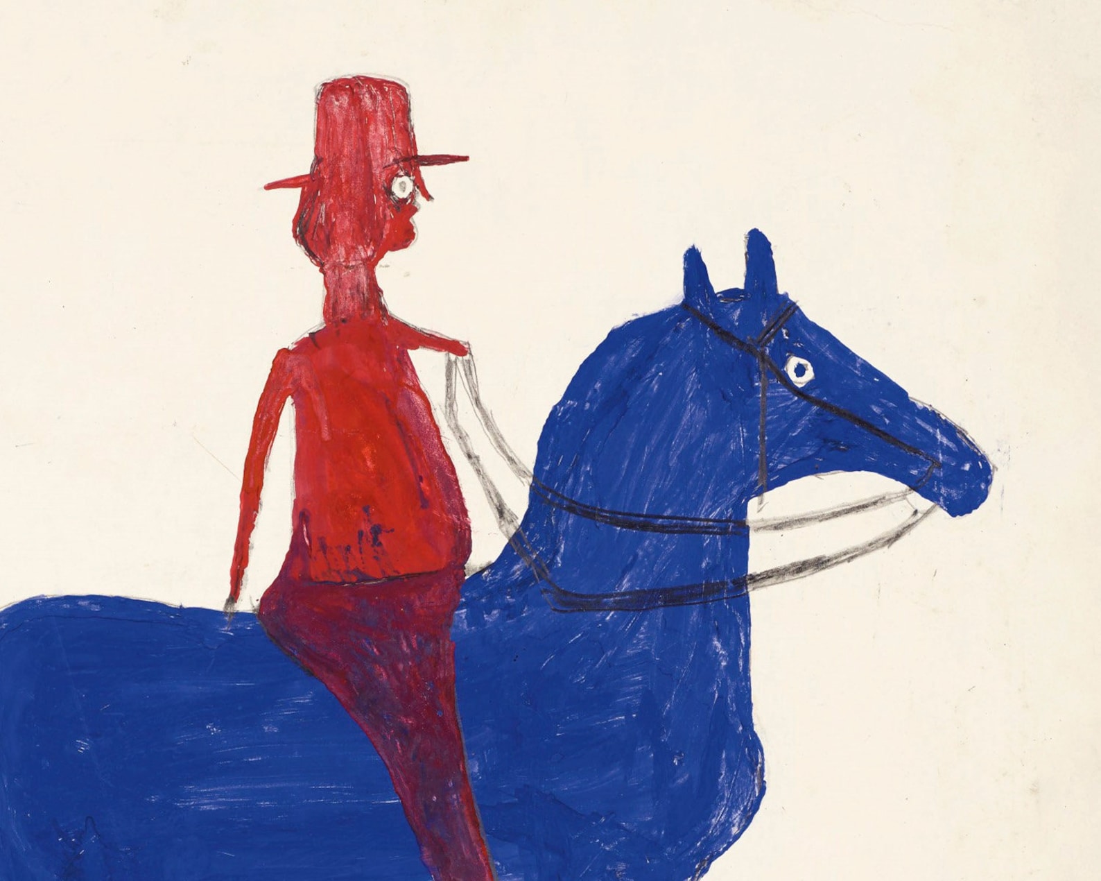 Bill Traylor Art Print: Man on Horse With Dog, Americana Folk Art - Etsy