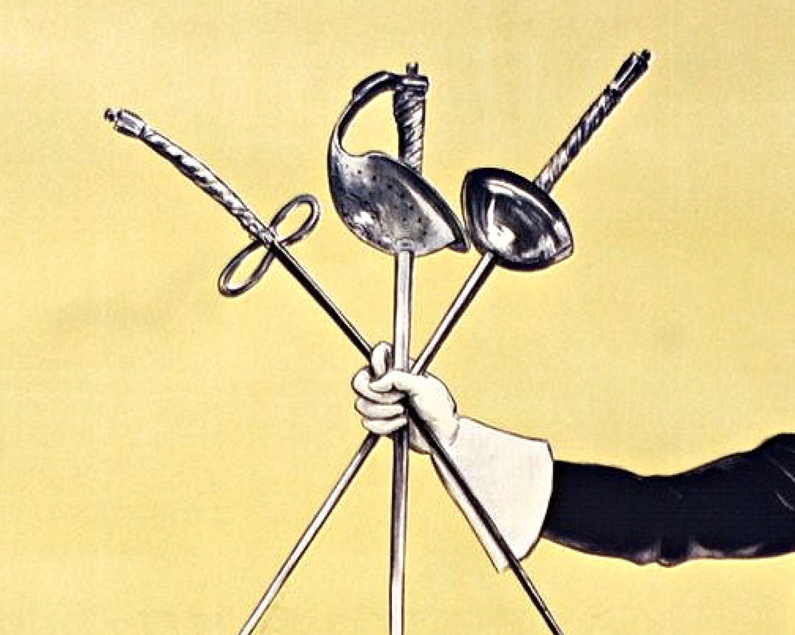 Vintage Female Fencer | International Fencing Competition Art | Fencing ...