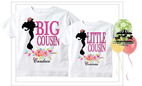 Little Mermaid Big Cousin Little Sister Any Sibling Shirt - Etsy