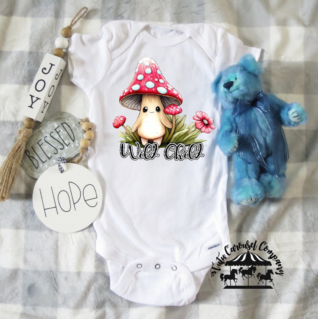 Mushroom Onesie® Wild Child Baby Bodysuit Woodland Mushroom - Etsy