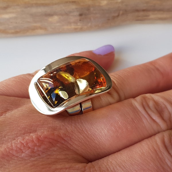 Baltic Amber Ring - Etsy