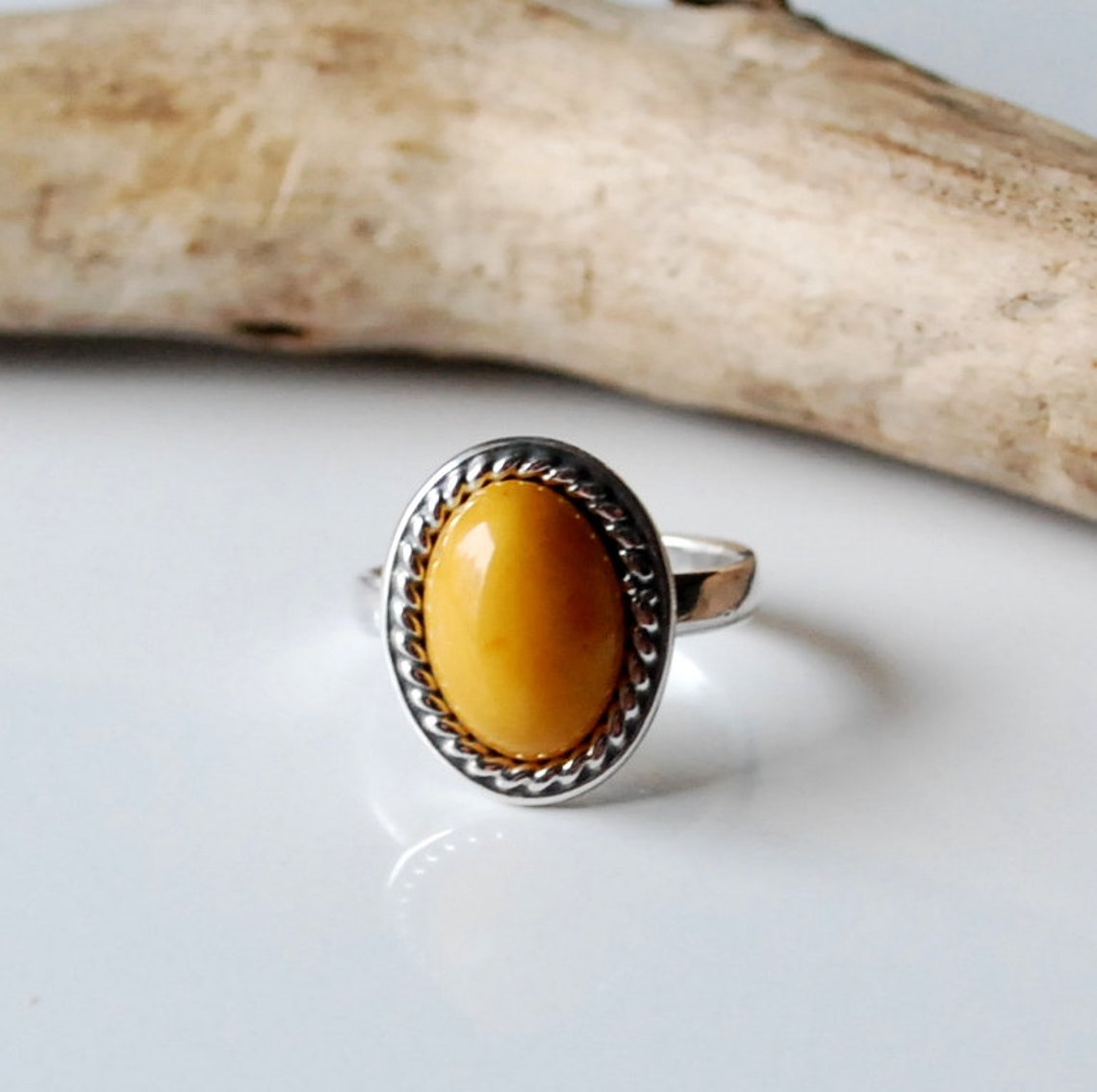 Natural Egg Yolk Baltic Amber Ring Honey Amber Ring Amber | Etsy