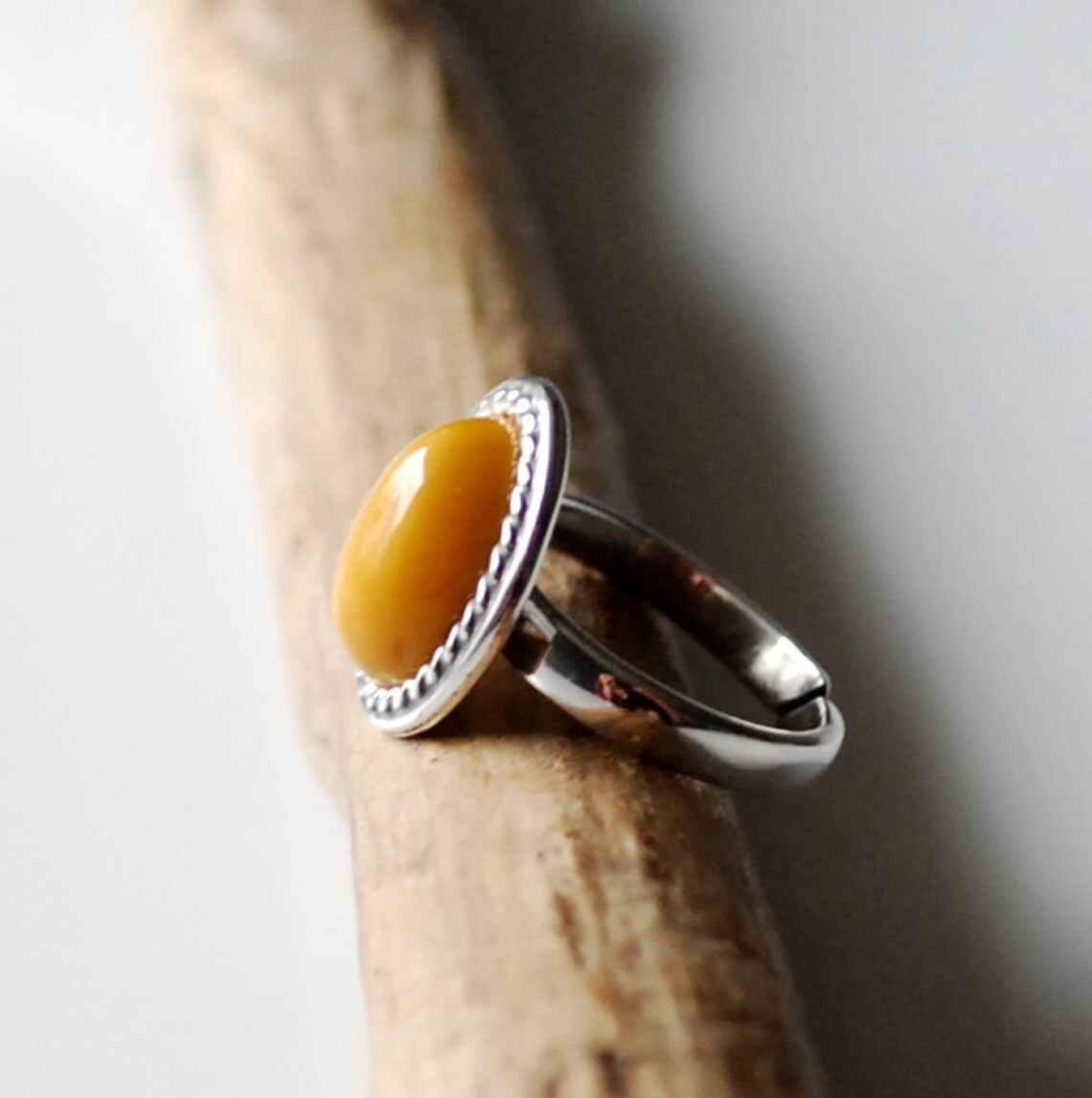 Natural Egg Yolk Baltic Amber Ring Honey Amber Ring Amber | Etsy