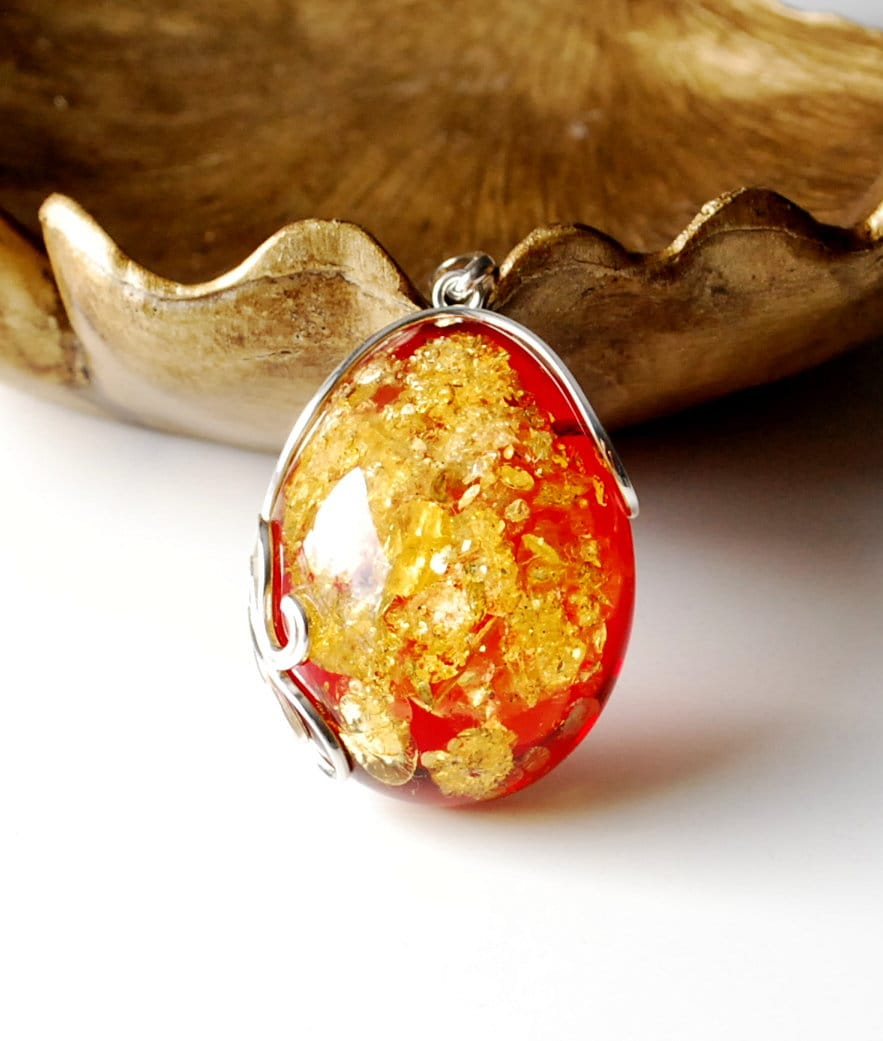 217 G Fiery Amber Pendant Stunning Baltic Amber Jewelry - Etsy