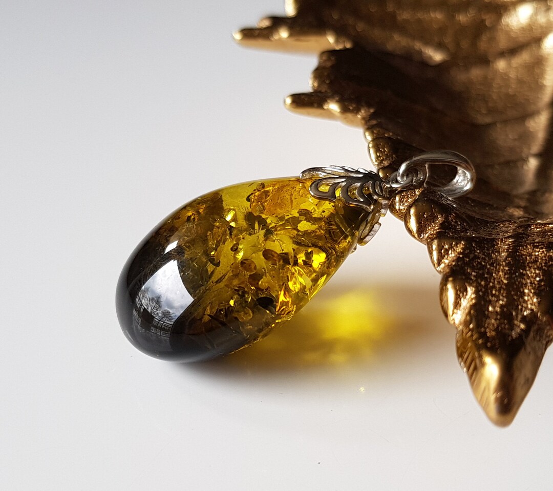 Wunderschöner, gold-schwarzer Baltischer Bernstein Anhänger ...