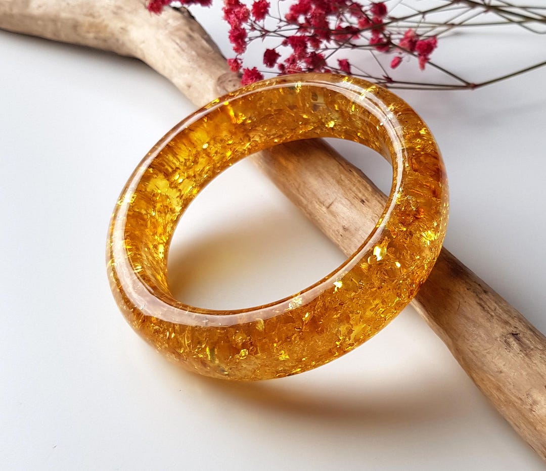 60,7 G Golden Baltic Amber Bangle, Cuff Bracelet, Amber Cuff Bracelet ...