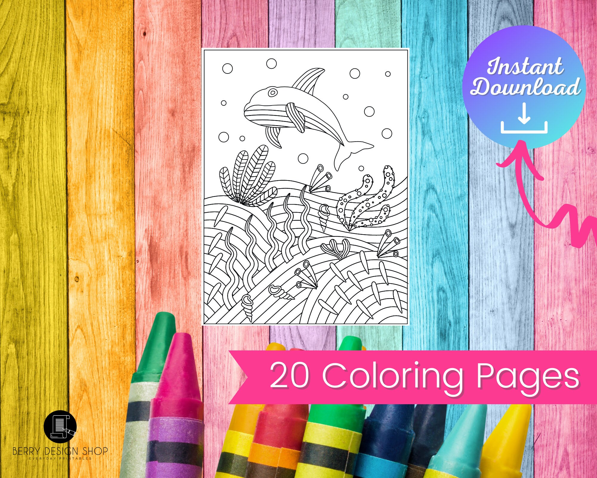 30 Ocean Coloring Pages, Kids Coloring Pages, Printable Ocean Digital ...