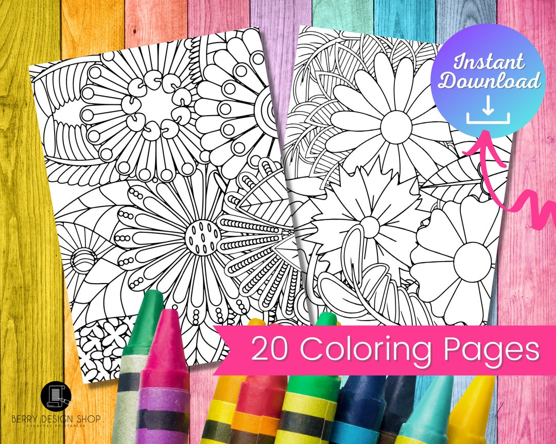 20 Pages, Girls Coloring Pages Set 2 - Etsy