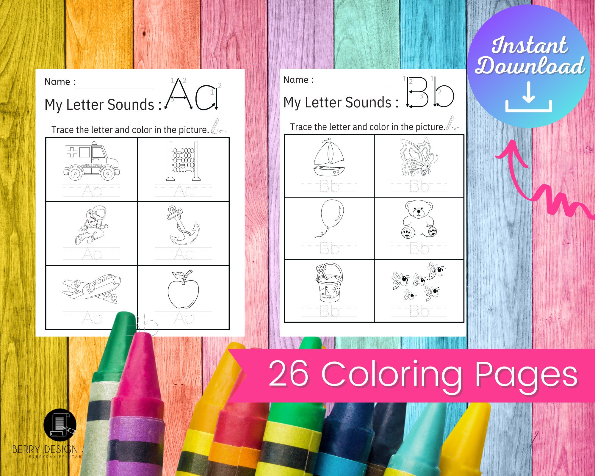 ABC Alphabet Lessons Preschool Printables Homeschool Curriculum ABC ...
