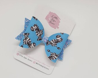 Zebra Print Hair Bow | Etsy
