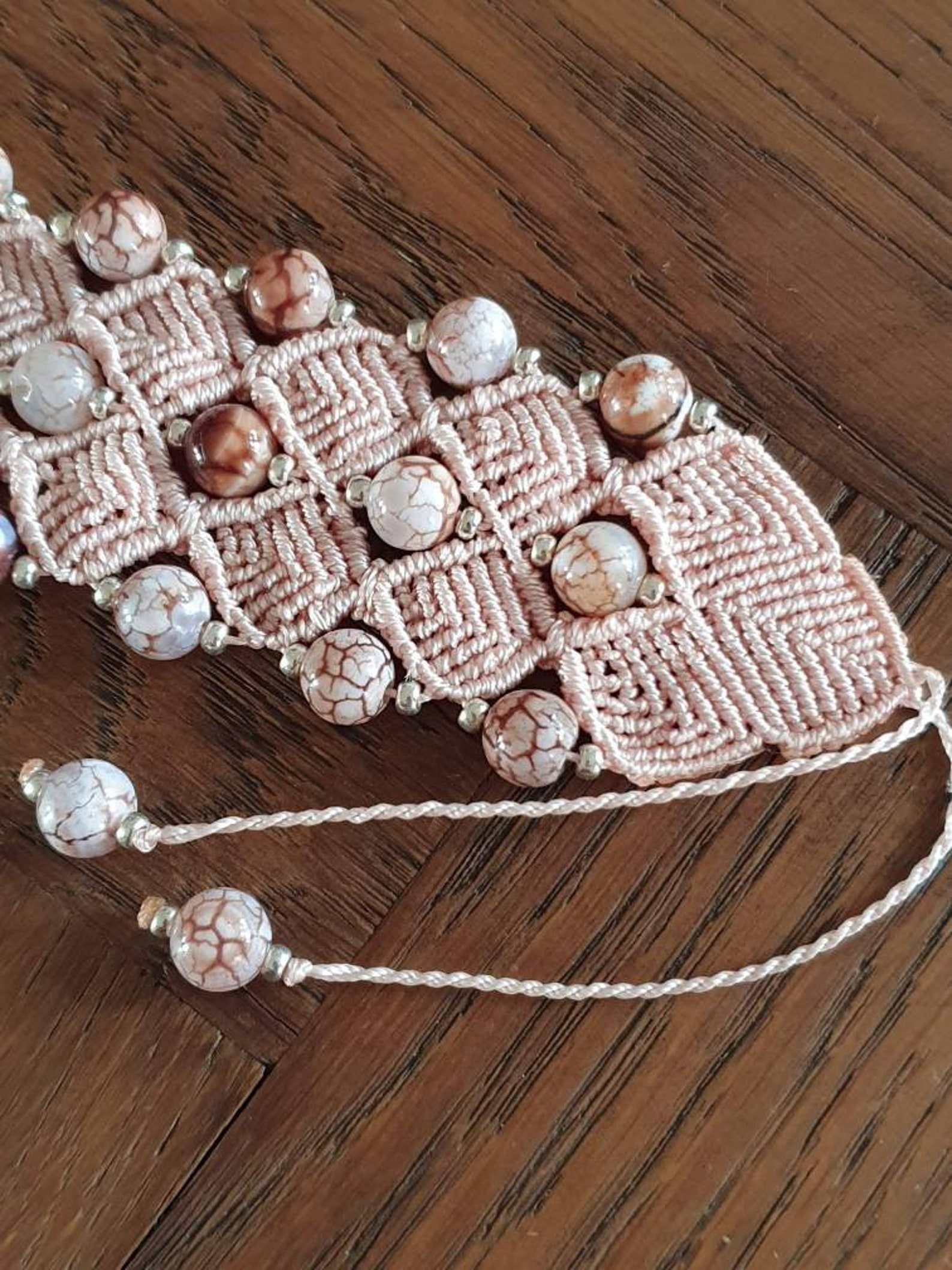 Macramè Bracelet Dragon Agate Beads Jewelry Handmade Bracelets - Etsy