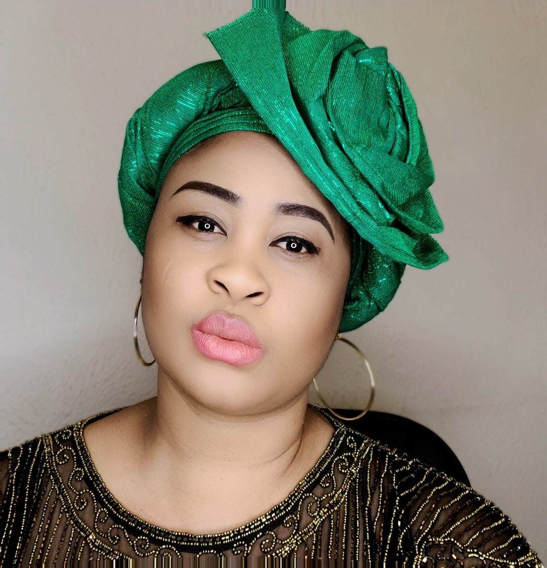 Aso Oke Auto-turban Cap Side Up-do With Embellishments/ Aso Oke ...