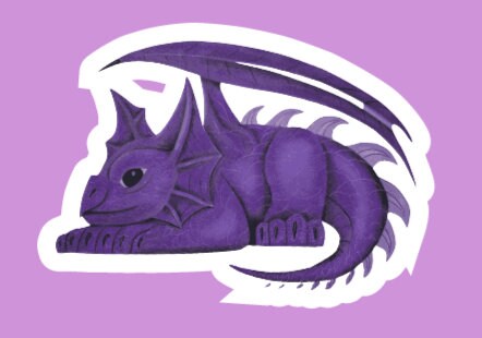 Purple Dragon Sticker - Etsy