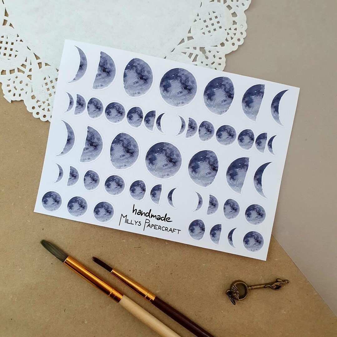 Moon Phases Sticker Sheet Bullet Journal Stickers, Scrapbook Stickers ...