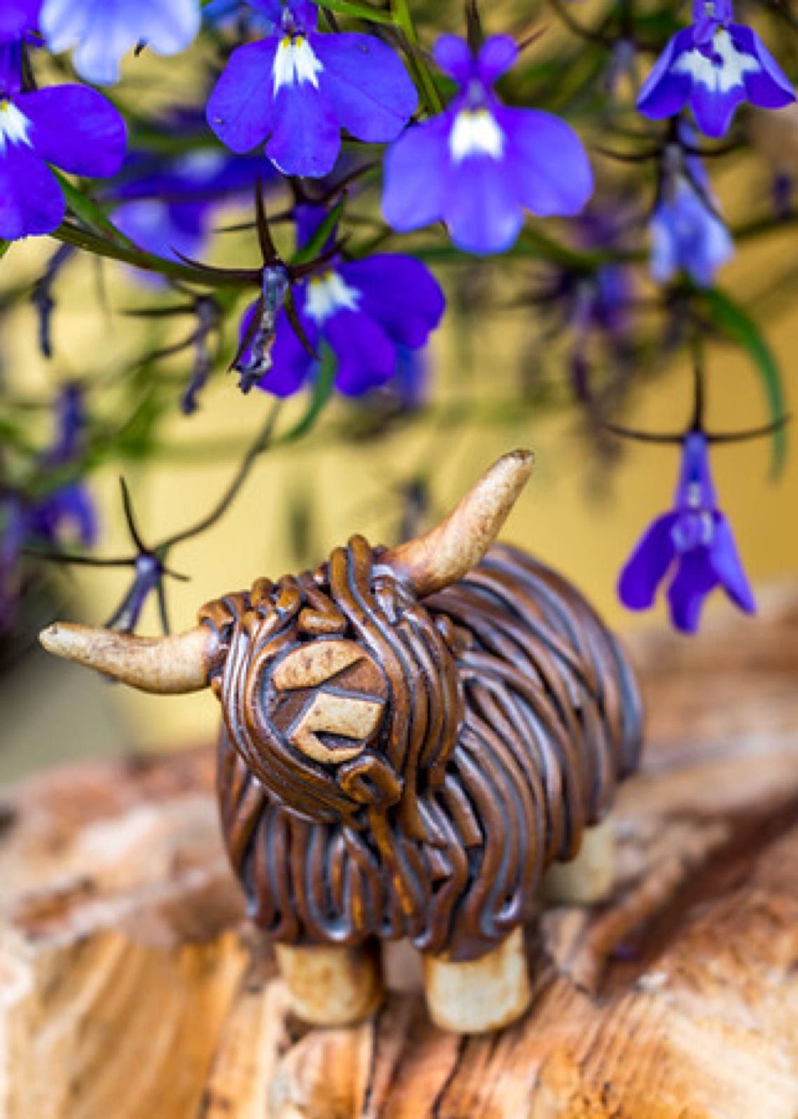 Small Pottery Highland Cow - Etsy UK