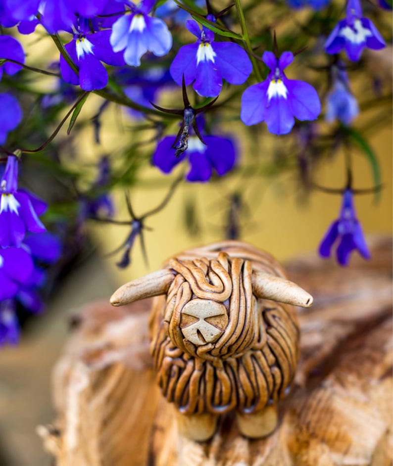 Small Pottery Highland Cow - Etsy UK