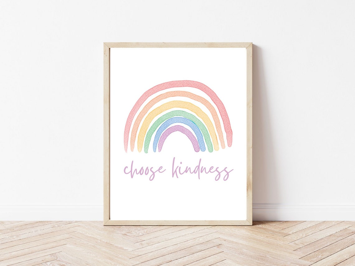 Choose Kindness Printable, Rainbow, Digital Printable, Instant Download ...