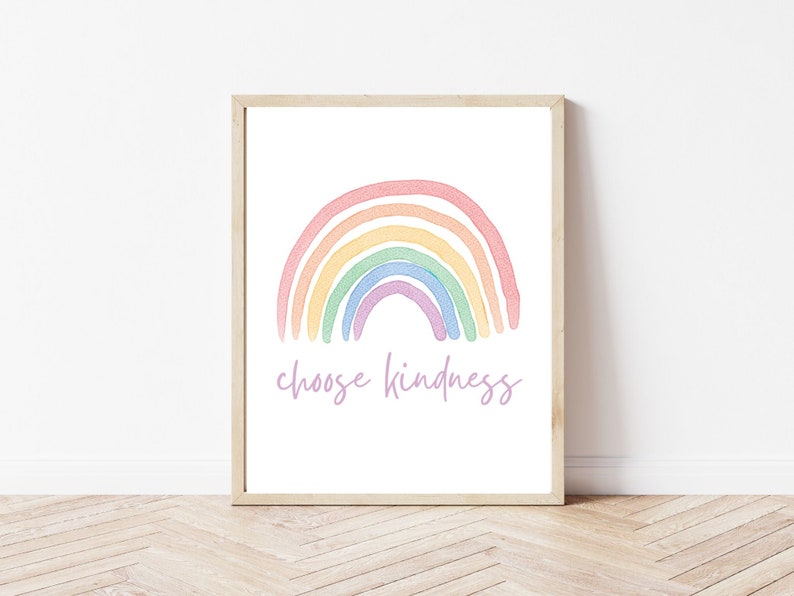 Choose Kindness Printable, Rainbow, Digital Printable, Instant Download ...