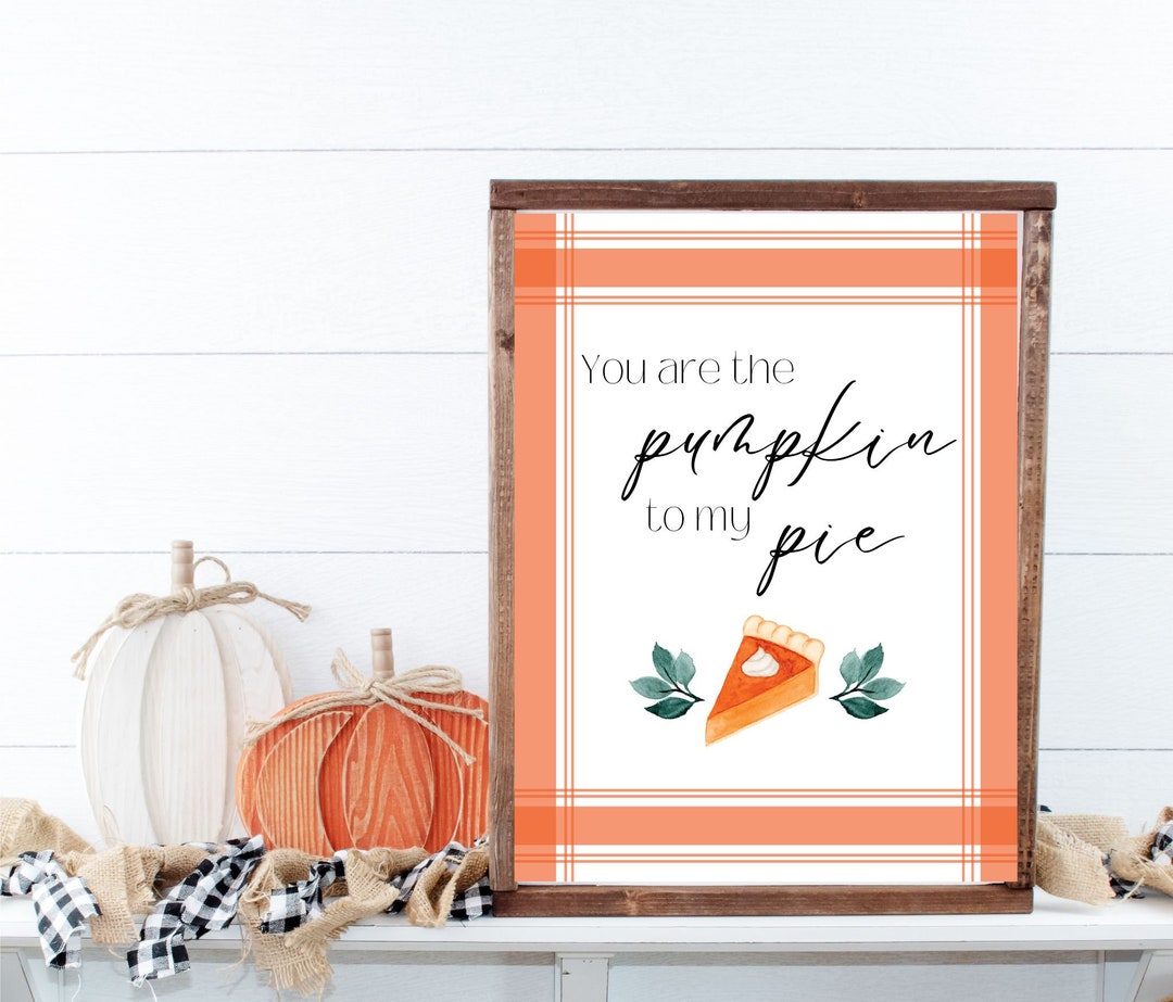 Pumpkin Pie Printable, Fall Printable, Watercolor, Fall Decor, Wall Art ...